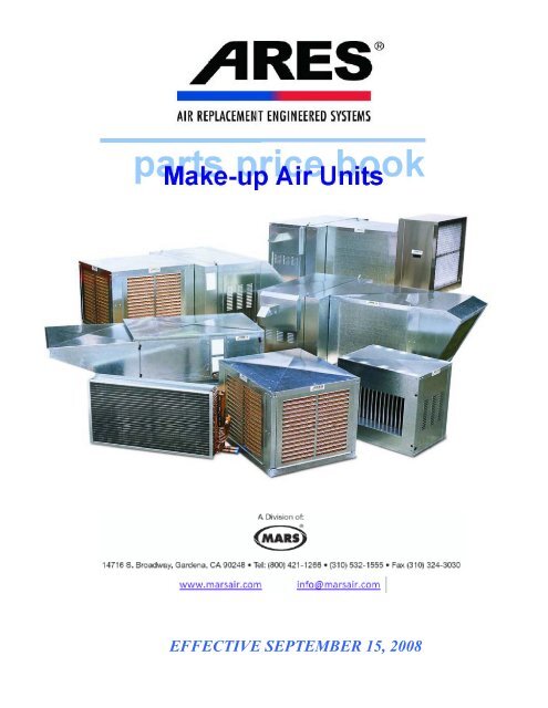 ARES Parts Price Sheet rev-1 - Ares Make-up Air