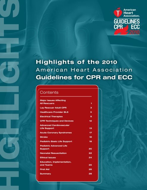 Highlights of the 2010 Guidelines for CPR and ECC - ECC Guidelines