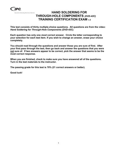 Exam - IPC Training Home Page