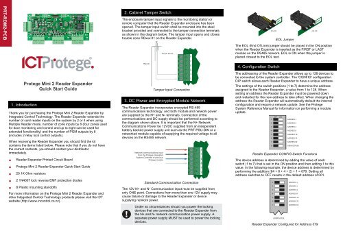 PRT-RD M2-P CB Protege Mini 2 Reader Expander Quick Start ... - ICT