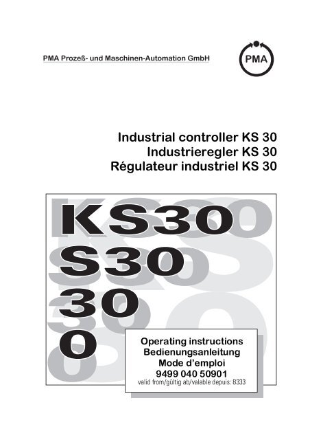 Industrial controller KS 30 Industrieregler KS 30 ... - Pma-xtra.de