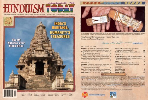 india's heritage, humanity's treasures - Hinduism Today Magazine