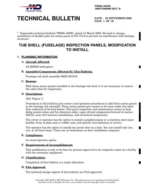 TECHNICAL BULLETIN - MD Helicopters