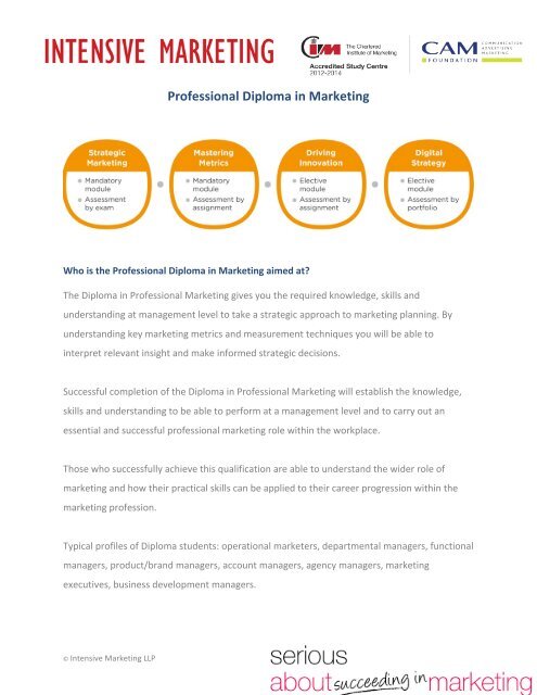 Professional Diploma in Marketing