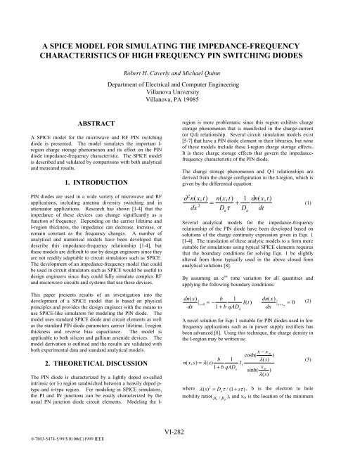 A SPICE Model for Simulating the Impedance ... - Robert H. Caverly