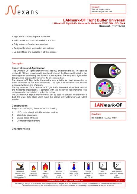 LANmark-OF Tight Buffer Universal - Nexans