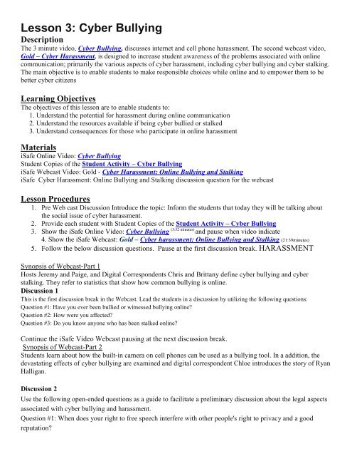 Cyberbullying Teaching Resources