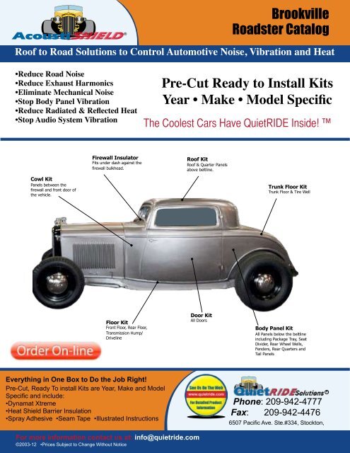 Brookville Roadster - QuietRide Solutions