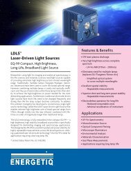 Energetiq LDLS EQ-1500 Laser-Driven Light Source datasheet