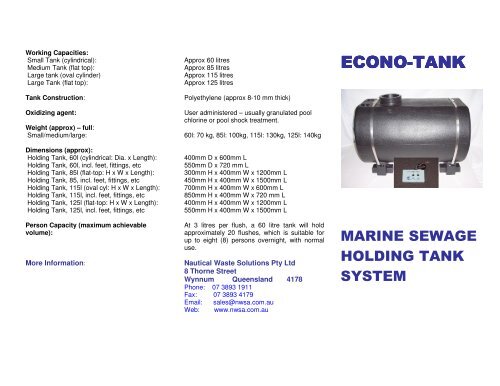 ECONO-TANK Brochure - Nautical Waste Solutions