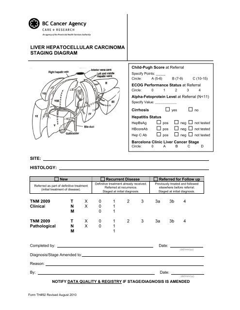 Staging Diagram and Classification Criteria - BC Cancer Agency