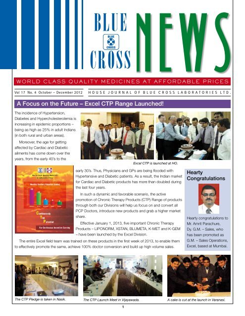 October - December 2012 - Blue Cross Laboratories Ltd.