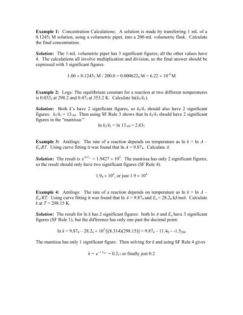 Example 1: Concentration