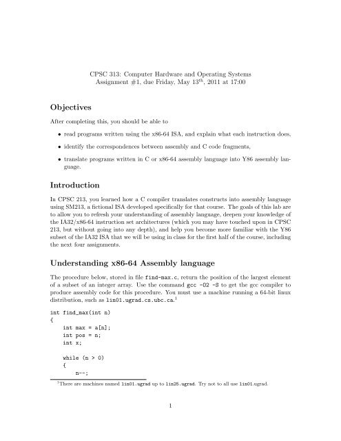 Assignment #1 - Ugrad.cs.ubc.ca