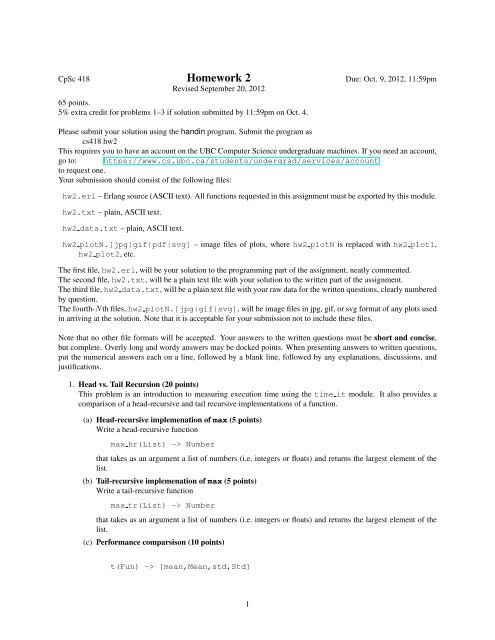 Homework 2 - Ugrad.cs.ubc.ca