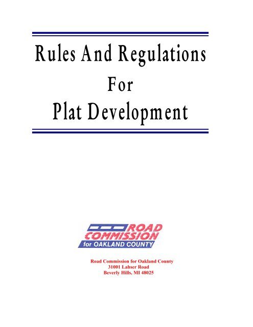RCOC Rules and Regulations for Plat Development - Road ...