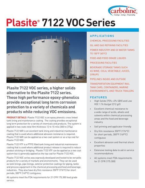 Plasite 7122 VOC Series - Carboline