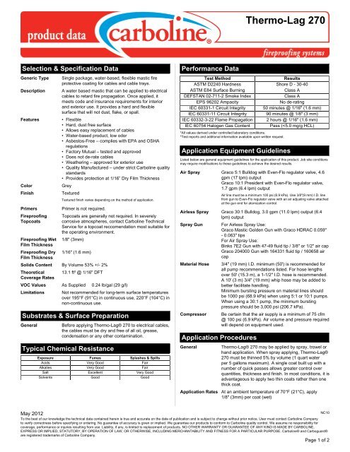 Thermo-Lag 270 PDS - Fireproofing - Carboline