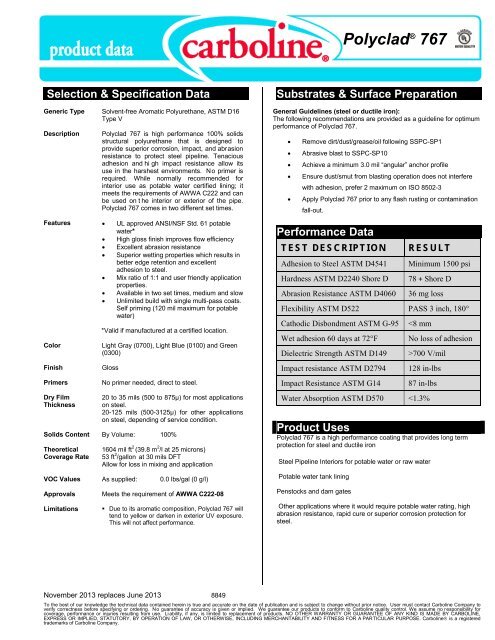 Polyclad® 767 - Carboline