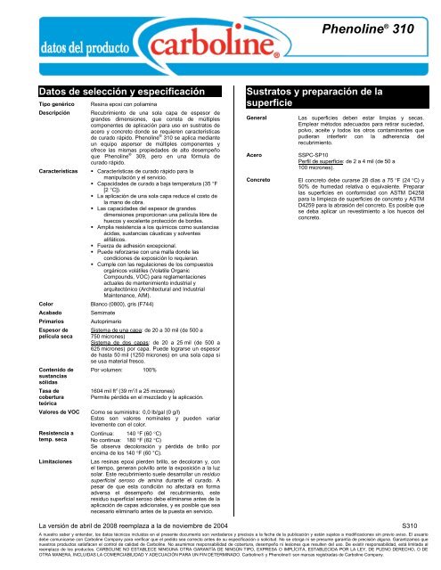Phenoline® 310 - Carboline
