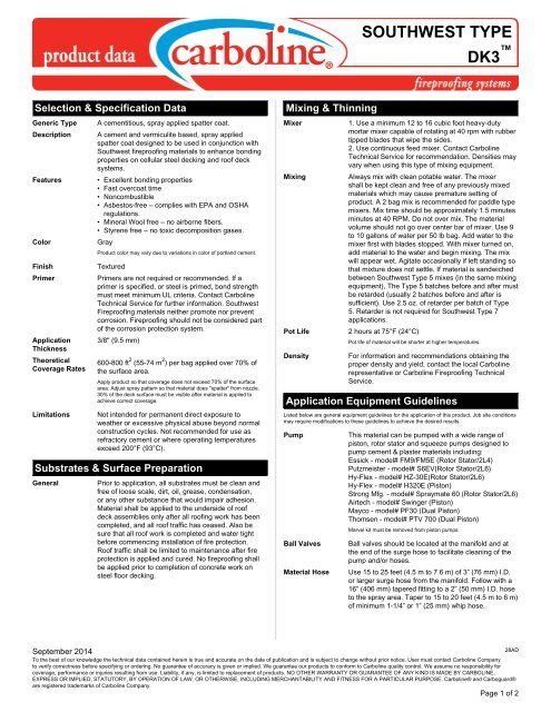 Southwest Type DK3 PDS - Carboline