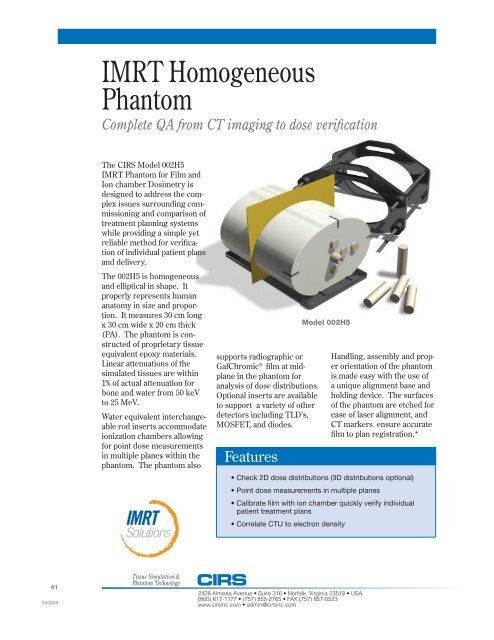 CIRS IMRT fantomen - PI Medical