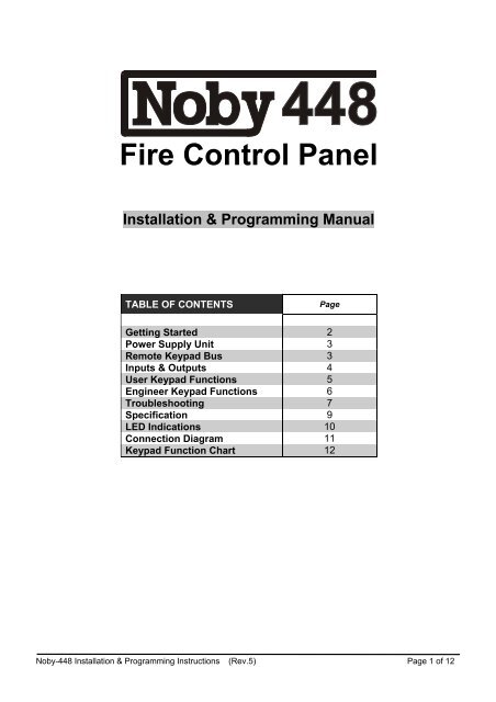 Noby-448 Installation Manual Rev 5 - Noby UK Limited