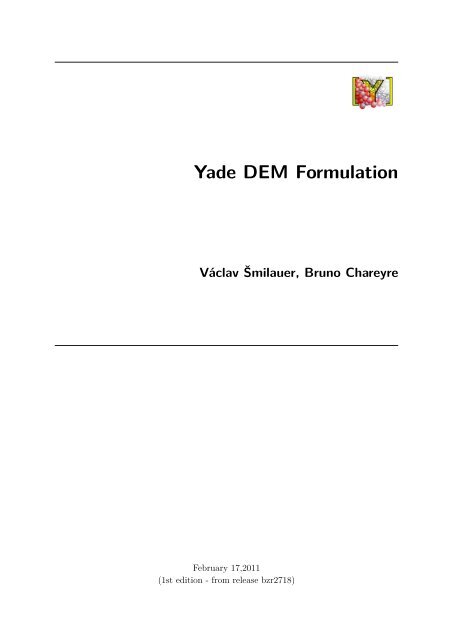 Yade DEM Formulation - Grenoble INP