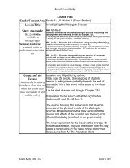 Lesson Plan Template Grade/Content Area Lesson Title Context of ...