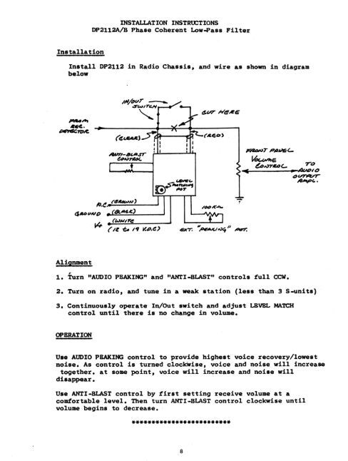 DP2112A/B Phase Coherent Low-Pass Filter Installation ... - CB Tricks