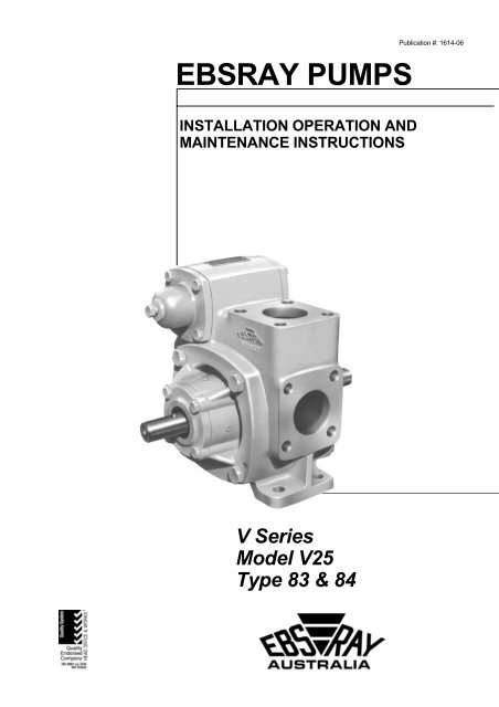 V Series Model V25 Type 83 & 84 - Ebsray Pumps
