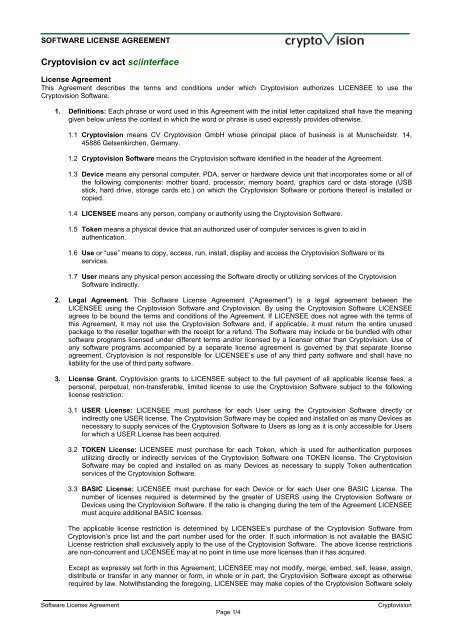 Cryptovision cv act sc/interface - CV Cryptovision Gmbh