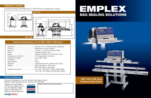Emplex MPS7000 Band Sealer brochure