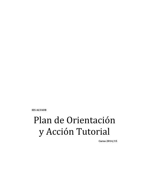 Plan de Orientación y Acción Tutorial