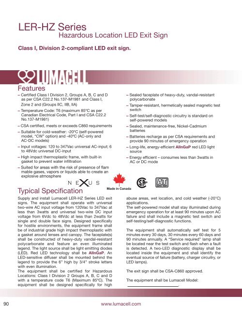 LER-HZ SERIES - Lumacell