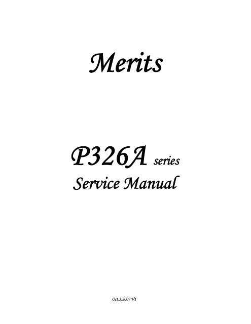 P326A service manual - Merits Health Products