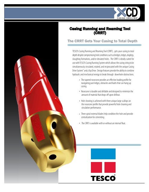 Casing Running and Reaming Tool (CRRT) - TESCO Corporation