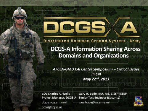 DCGS-A Information Sharing Across Domains and ... - C4I Center