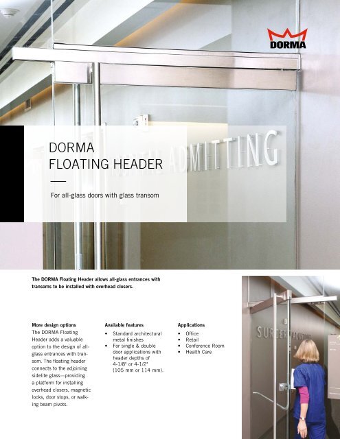 DORMA GLAS FLOATING HEADER