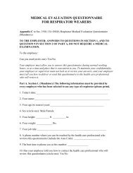 OSHA RESPIRATOR MEDICAL EVALUATION QUESTIONNAIRE