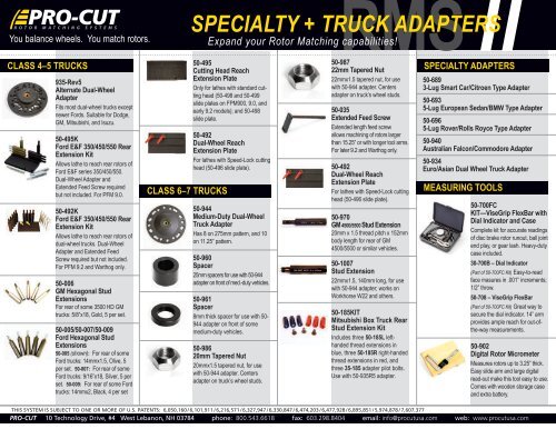 Specialty Adapters/RMS - Pro-Cut USA On-Car Brake Lathes