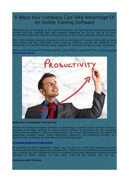 5 Ways Your Company Can Take advantage of an Online Training Software