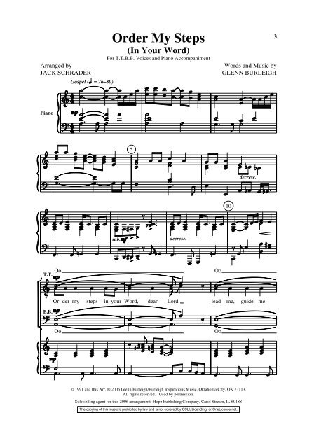 Order My Steps (In Your Word) - Hope Publishing Company