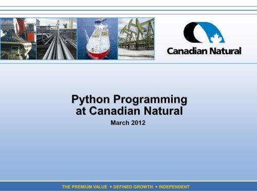 Python Programming At Canadian Natural