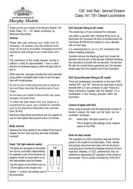Murphy Models 141 181 - Bachmann