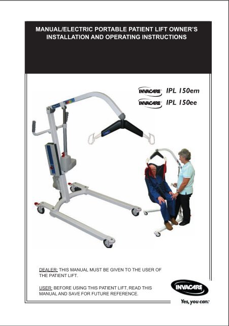 IPL 150 Instruction Book - Invacare