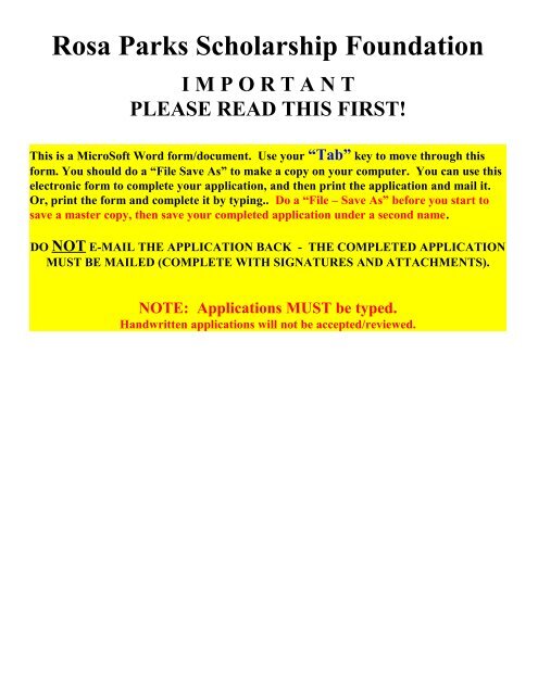 Rosa Parks Scholarship Foundation - CMA High School