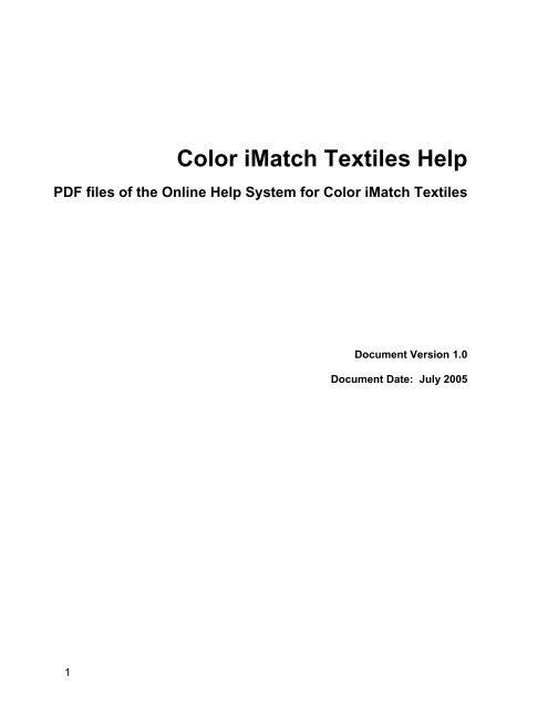 Color iMatch Textiles Manual - X-Rite