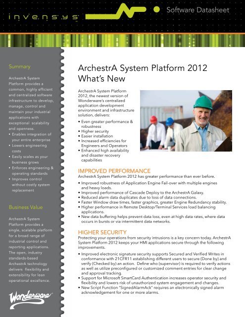 ArchestrA System Platform 2012 What's New - Wonderware