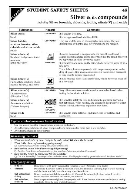 STUDENT SAFETY SHEETS 45